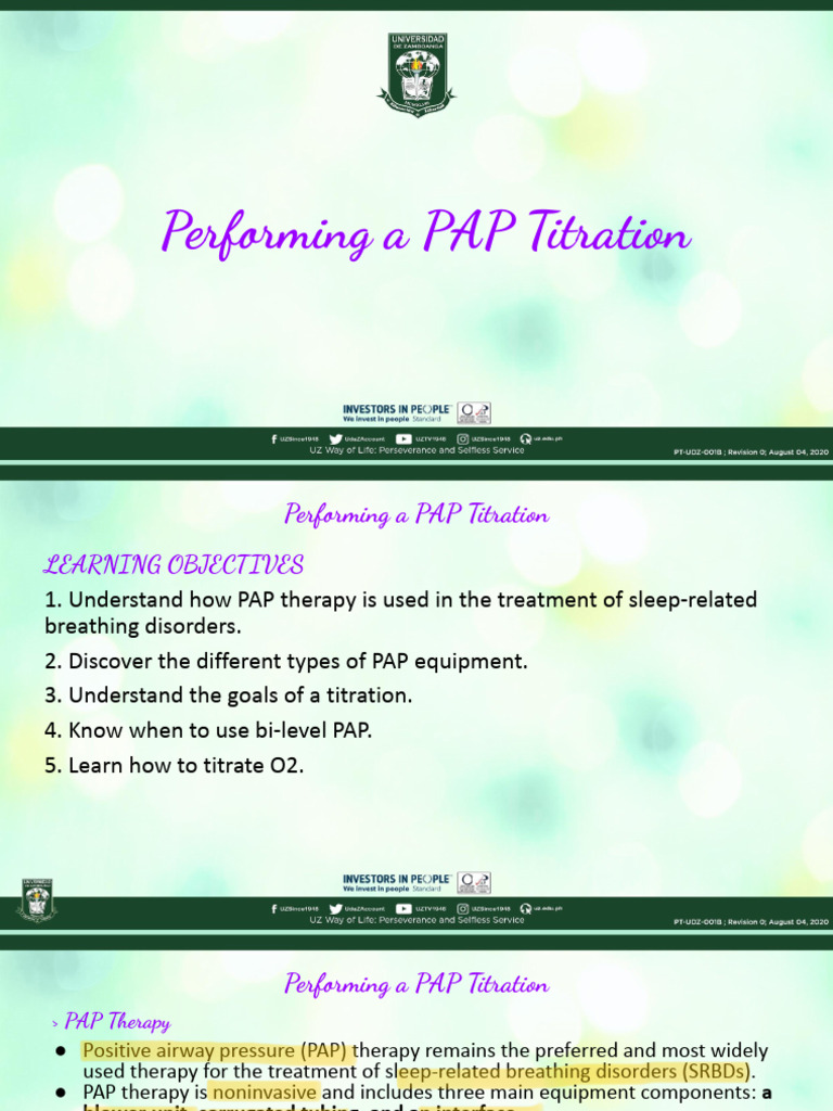 PAP Titration Guide for Sleep Disorders | PDF | Breathing | Pulmonology
