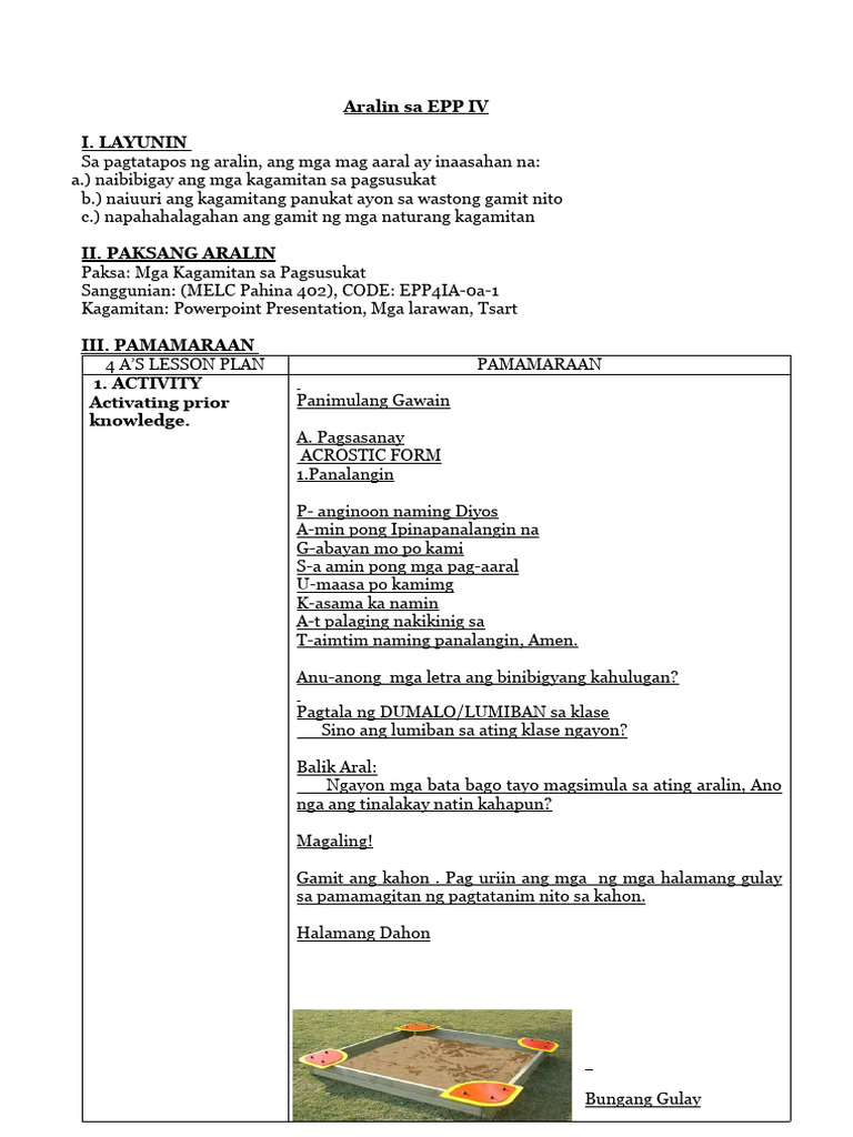 Aralin Sa EPP IV | PDF