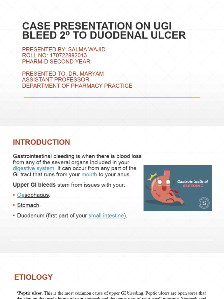 Case Presentation On Ugi Bleed 2 To | PDF | Esophagus ...