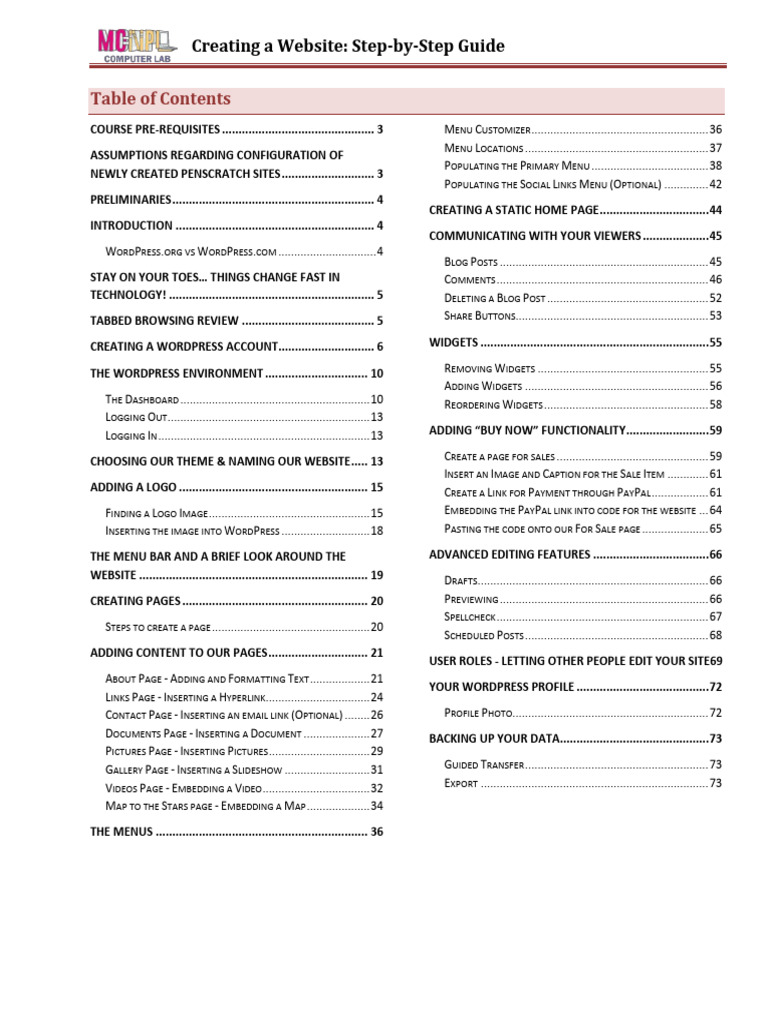 Creating A Website Step-by-Step Guide | PDF | Hyperlink | Websites