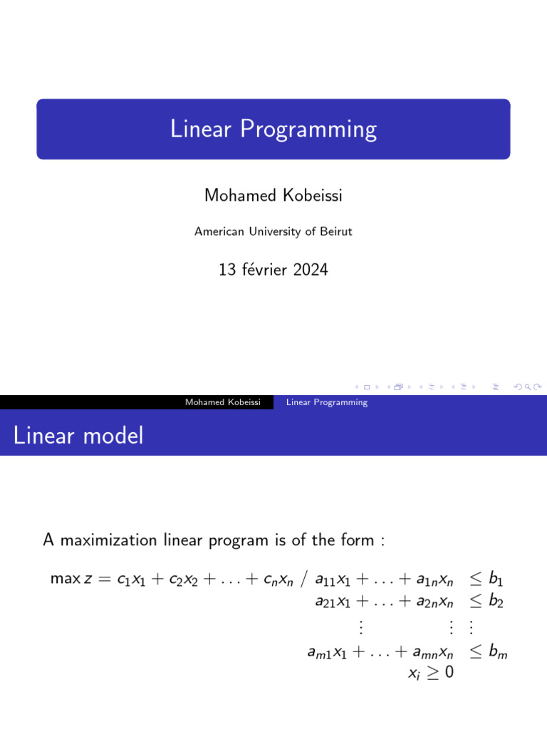 LP | PDF | Linear Programming | Matrix (Mathematics) LP | PDF | Linear Programming | Matrix (Mathematics)