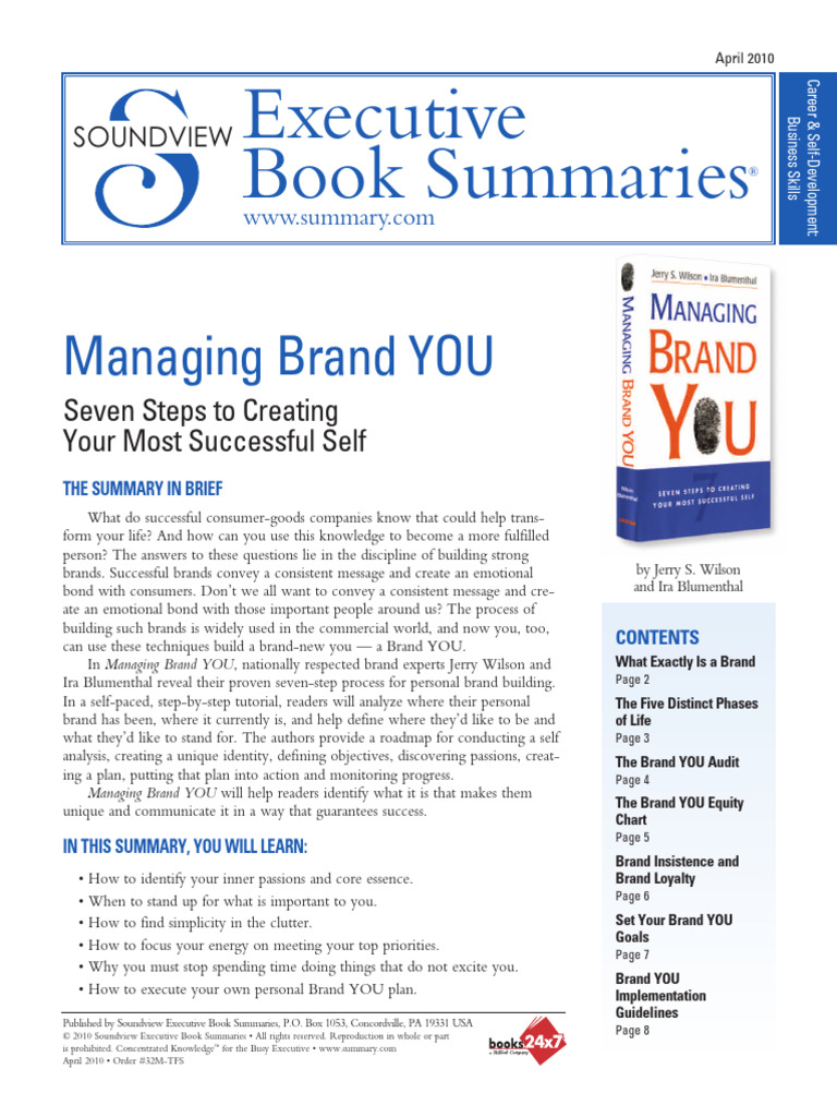 ExecSummaries-Managing Brand YOU | Download Free PDF | Brand | Coca Cola