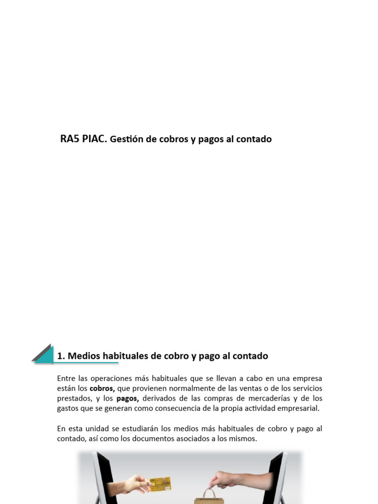 Ra5 Piac Gestión de Cobros y Pagos Al Contado | PDF | Cheque | Bancos