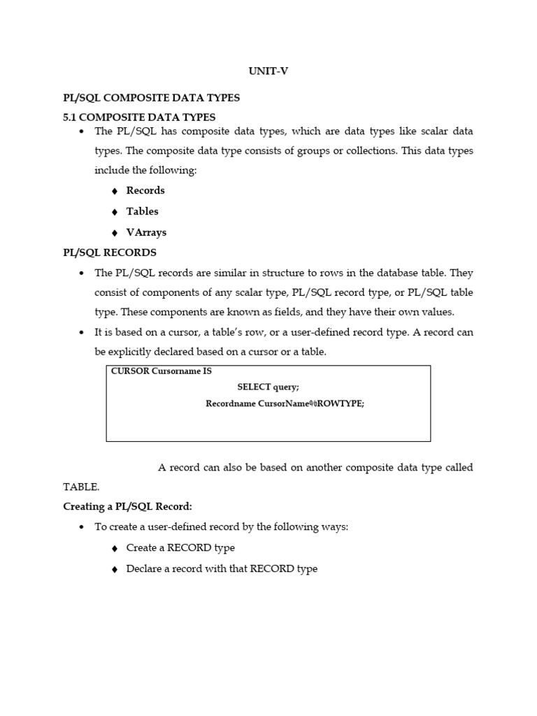 Uni V | PDF | Pl/Sql | Parameter (Computer Programming)