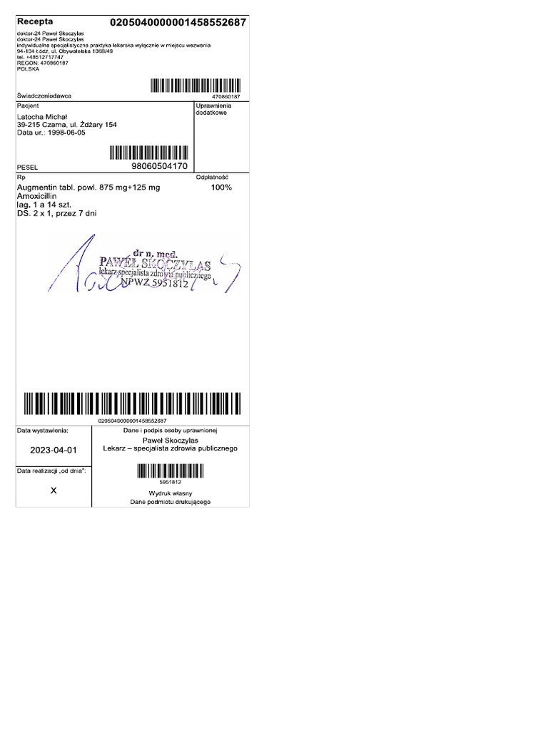 Recepta Trans 20230401 | PDF