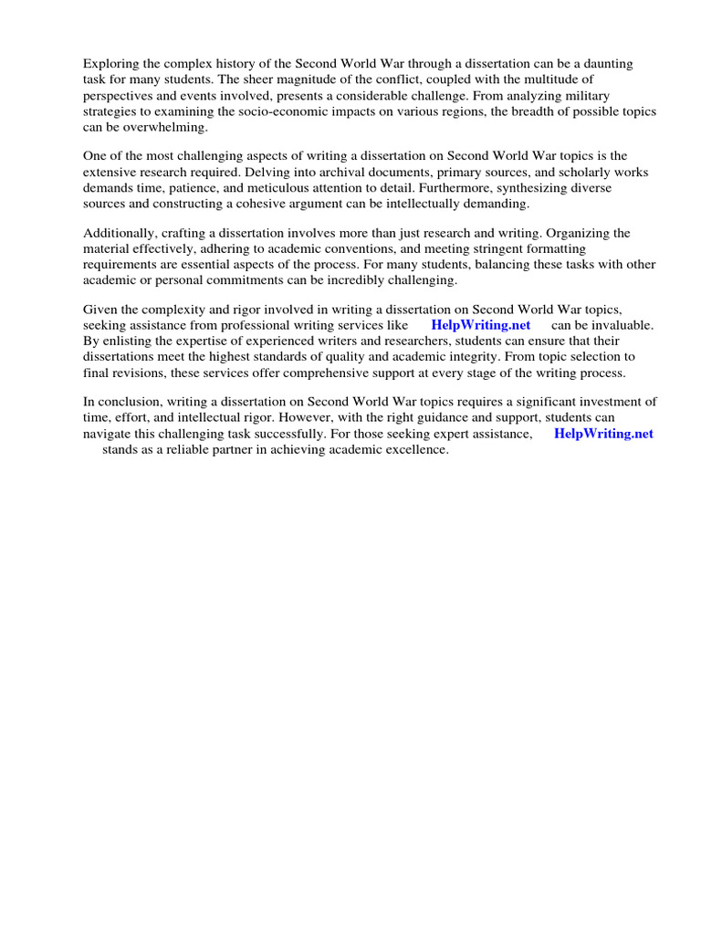 Writing a WWII Dissertation Guide | PDF | Thesis | Essays