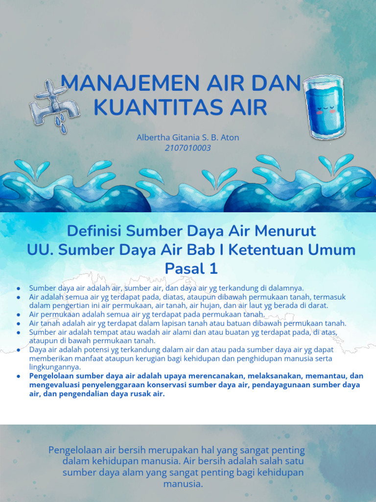 Manajemen Air Dan Kuantitas Air | PDF | Teknologi & Rekayasa