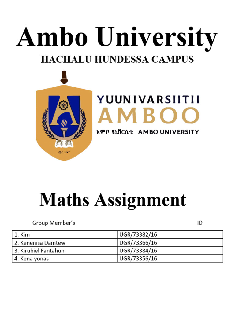 Ambo University Cover Page | PDF
