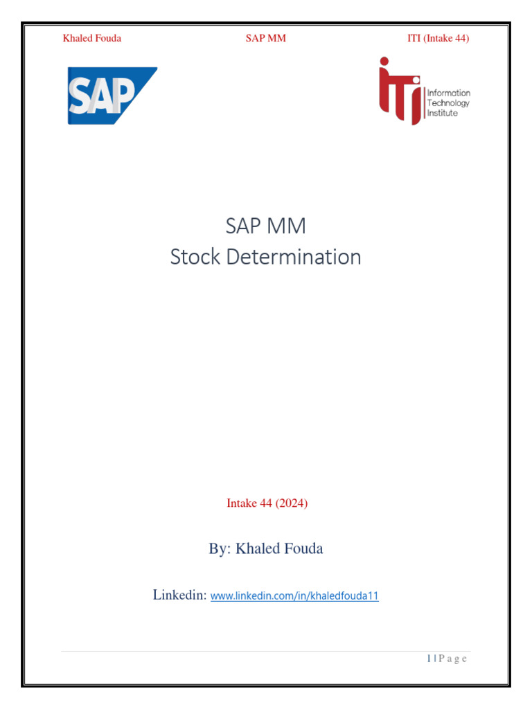 SAP MM Stock Determination Guide | PDF | Inventory | Business