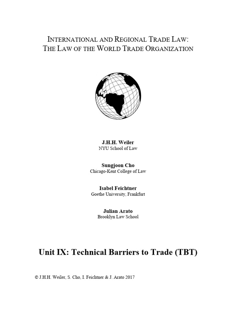 WTO TBT Agreement Overview | PDF | Standardization | World Trade ...