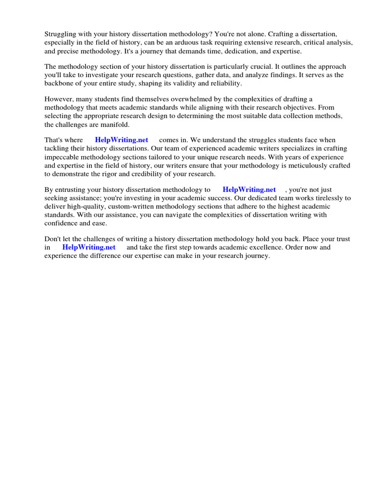 History Dissertation Methodology | PDF | Methodology | Thesis