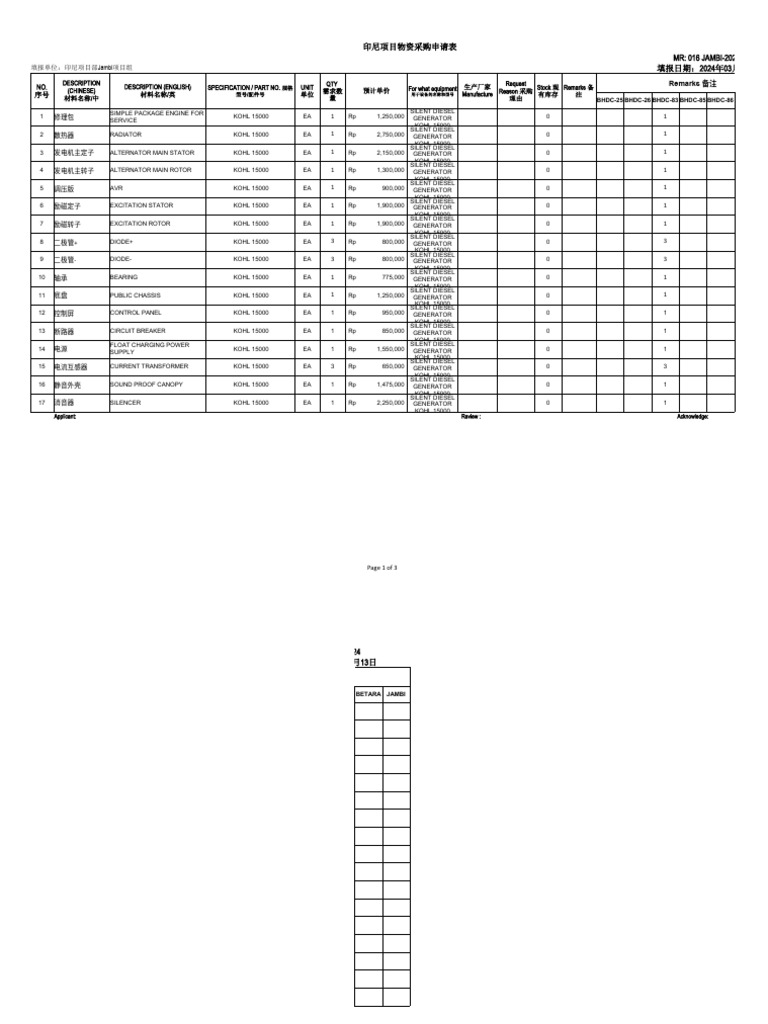Quotation 副本MR.016- JAMBI 2024 | PDF | Power (Physics) | Electromagnetism