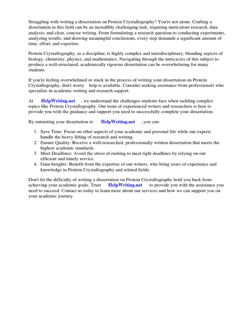 Dissertation Protein Crystallography Pdf Proteins X Ray Crystallography