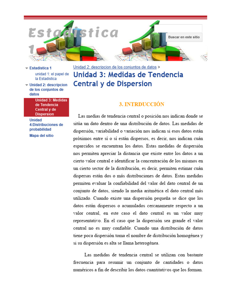 Unidad 3 - Medidas de Tendencia Central y de Dispersion - Estadistica 1 | PDF | Media | Modo ...