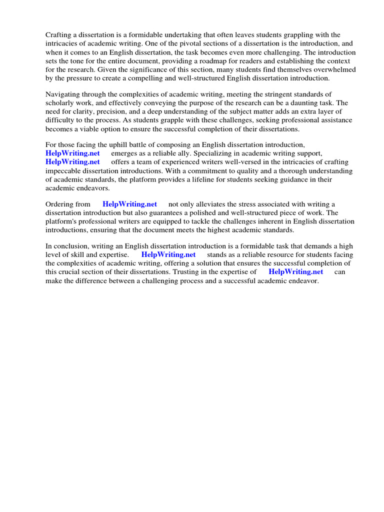 How to Write an English Dissertation Introduction | PDF | Thesis | Essays