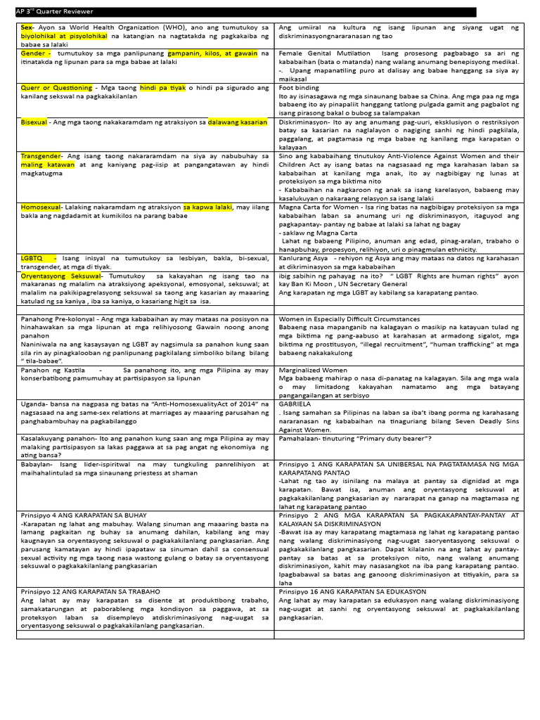 AP 3rd Quarter Reviewer | PDF