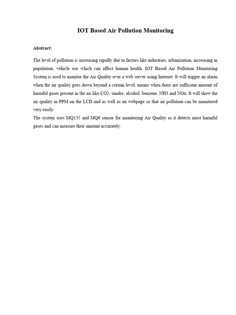 B16 IOT Based Wireless Sensor Network For Air Pollution Monitoring ...