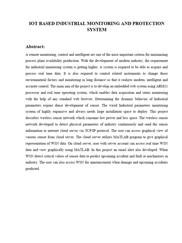 B10 Iot Based Industrial Monitoring And Protection System Pdf