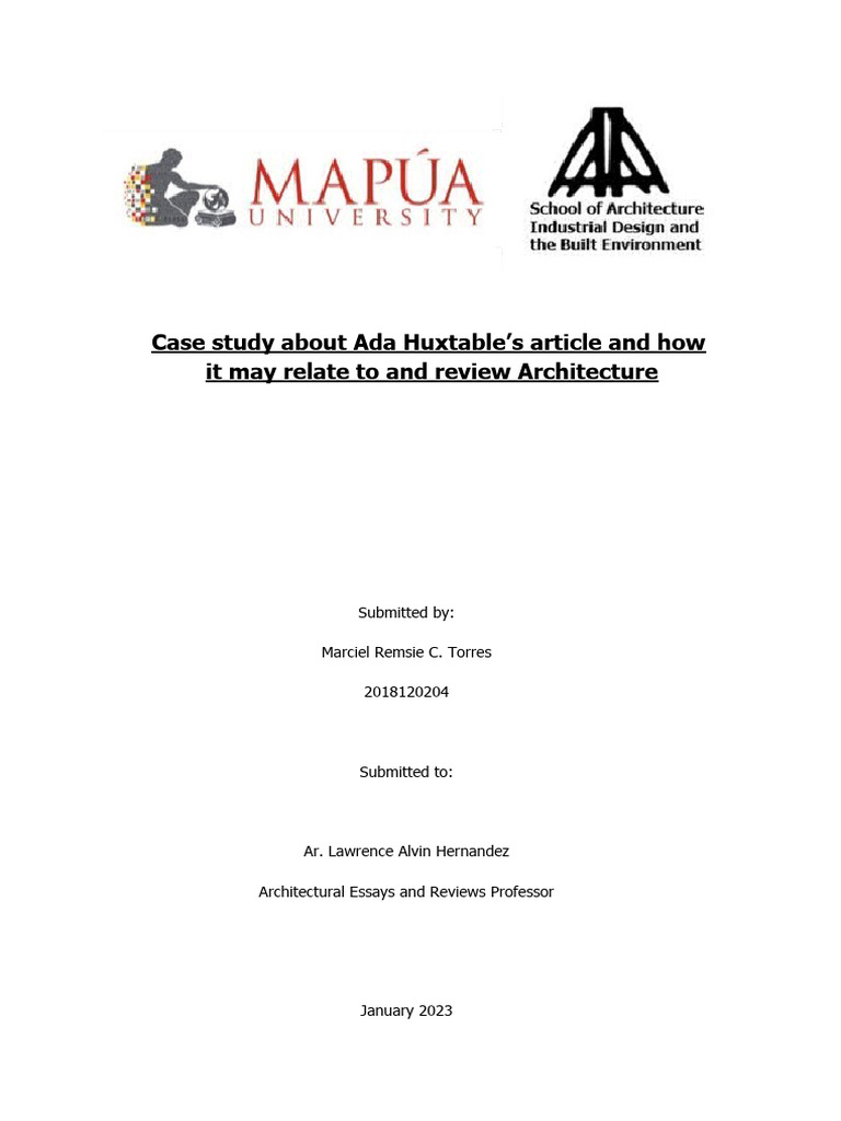 Case Study About Ada Huxtable - Edited | PDF