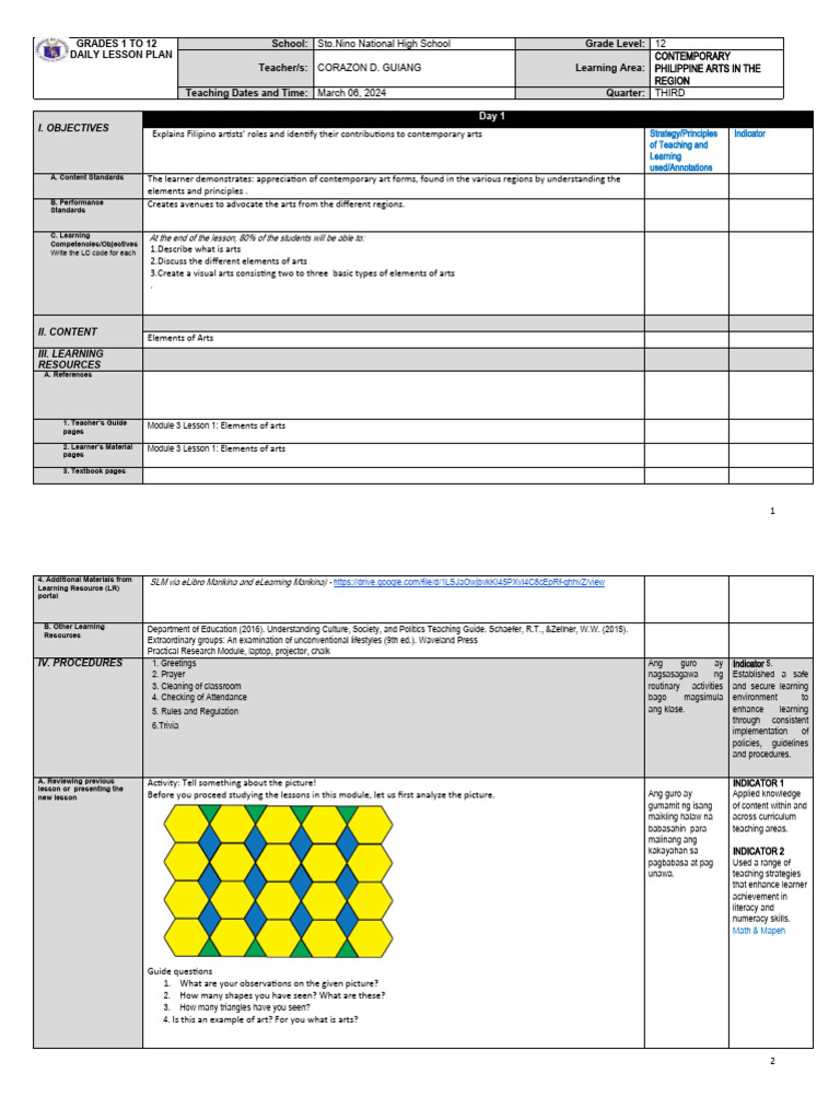 CO3 CPAR SHS Edited | PDF | Learning | Literacy