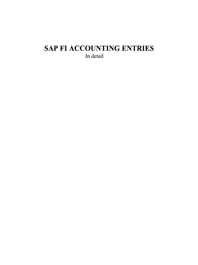 FI-Accounting Entries | PDF