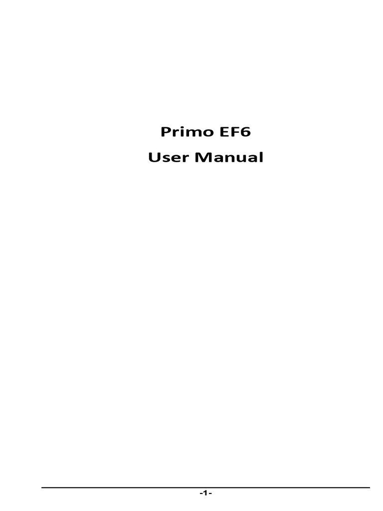 Primo EF6 User Manual Overview | PDF | Usb | Icon (Computing)