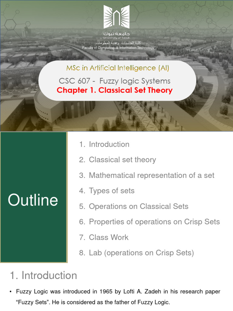 CSC 607 - Fuzzy Logic Systems Chapter 1. Classical Set Theory | PDF ...
