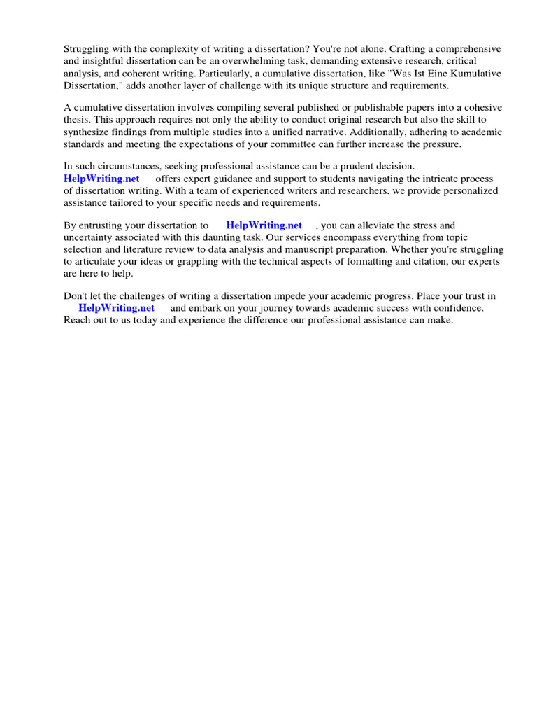 Was Ist Eine Kumulative Dissertation | PDF | Thesis | Clinical Trial