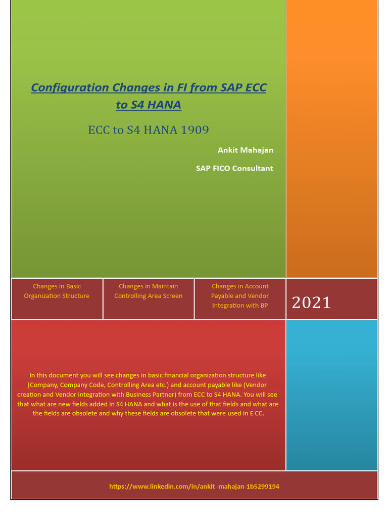 Changes in s4 HANA 1909 From ECC | PDF | Income Statement | Balance Sheet