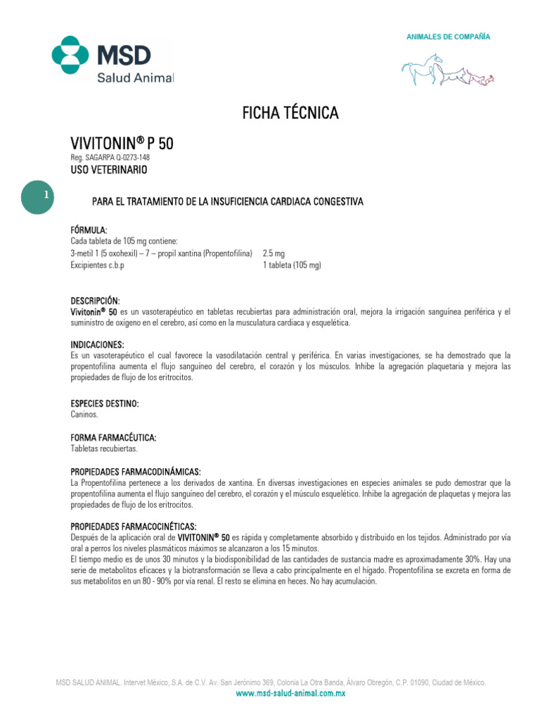 Vivitonin P 50. | PDF | Medicamentos con receta | Farmacocinética