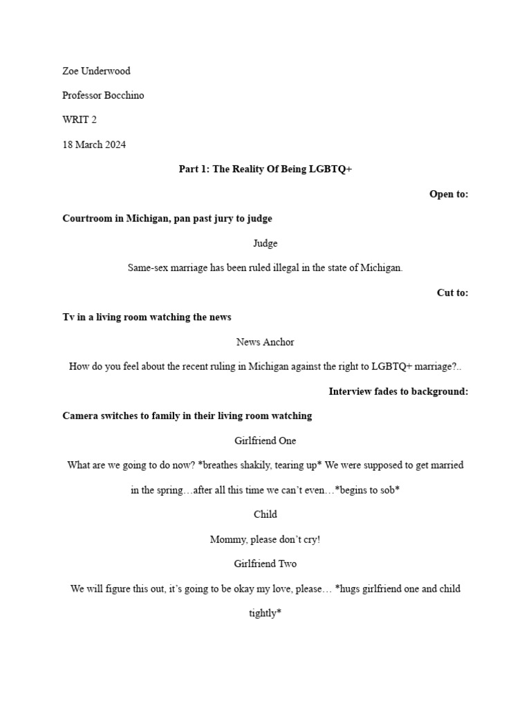 writ 2 wp2 revised | PDF | Lesbian | Mood (Psychology)