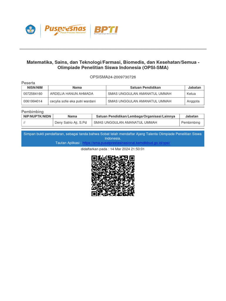 Bukti-Pendaftaran OPSI | PDF
