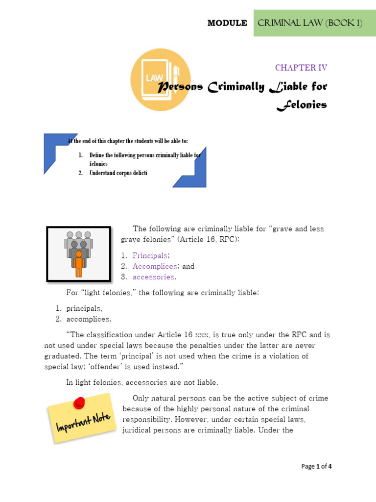 Criminal Liability Under RPC Articles | PDF | Aiding And Abetting | Crimes