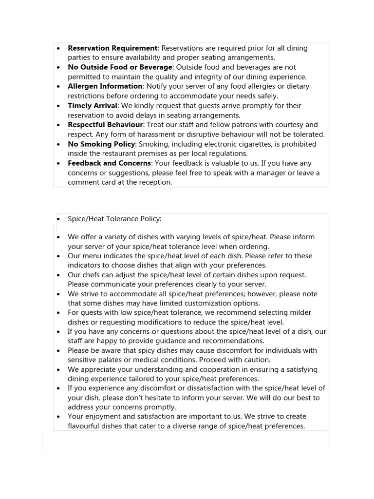 Rules | PDF | Waiting Staff | Restaurants