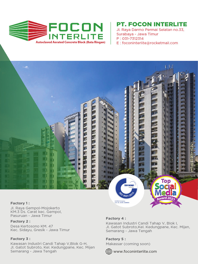 Focon Interlite: Solusi Bata Ringan | PDF