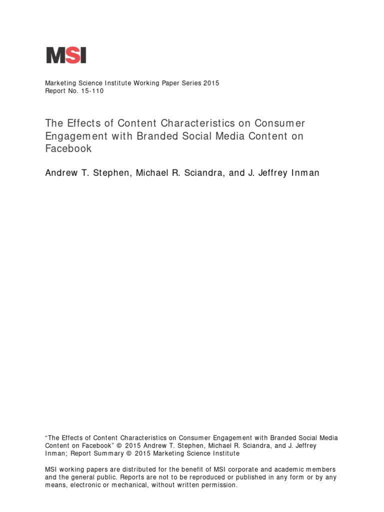 MSI Report 15-1101 | PDF | Popular Culture & Media Studies | Social Media