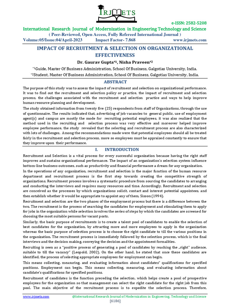 References | PDF | Recruitment | Validity (Statistics)