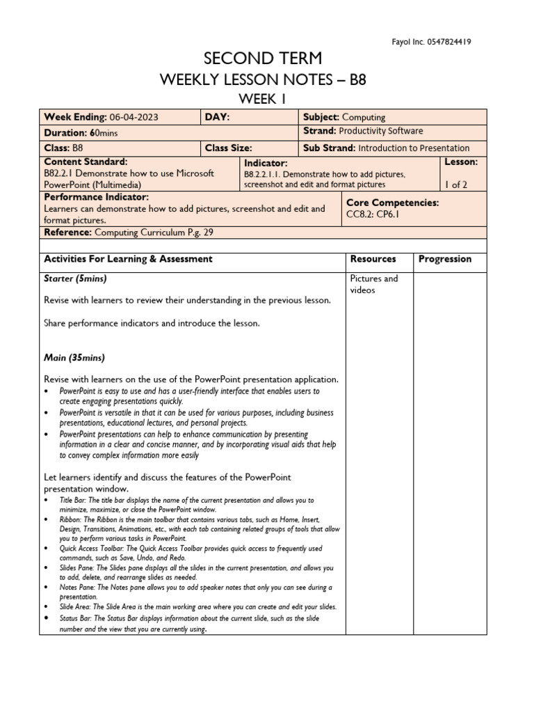 B8 Comp WK1 | PDF | Microsoft Power Point | Window (Computing)