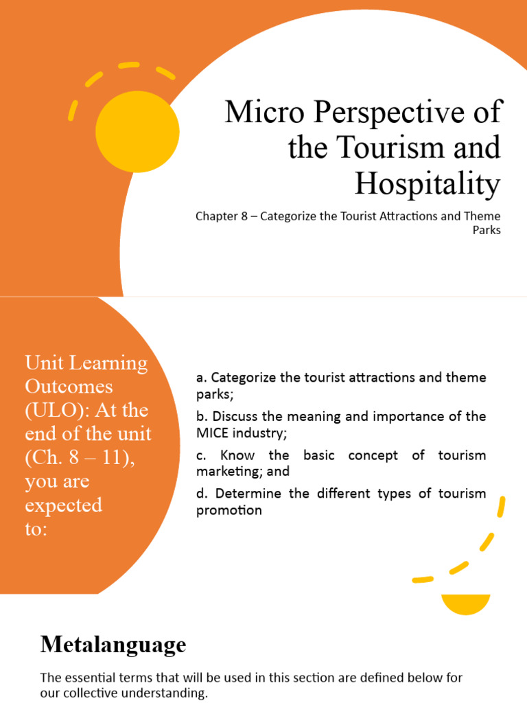 Ch. 8 - Micro Perspective of The Tourism and Hospitality | PDF ...