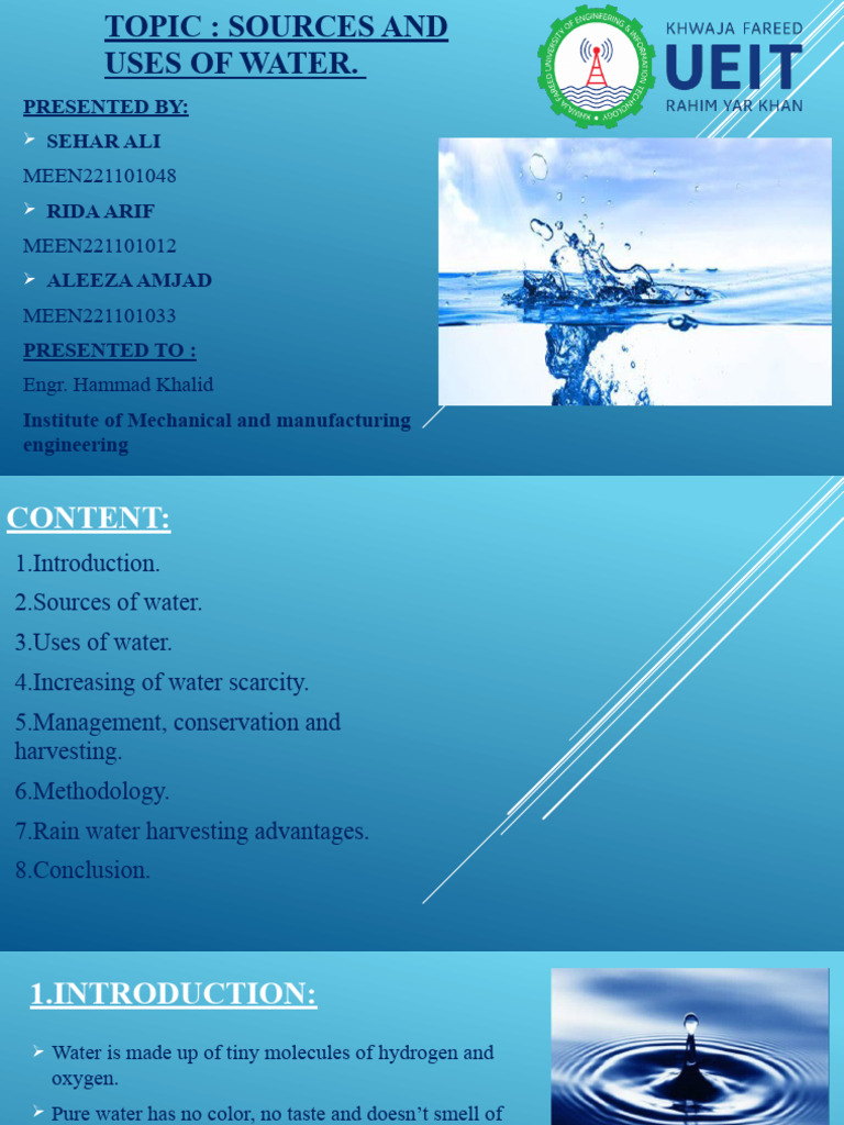 Sources of Water Presentation | PDF | Water | Fresh Water