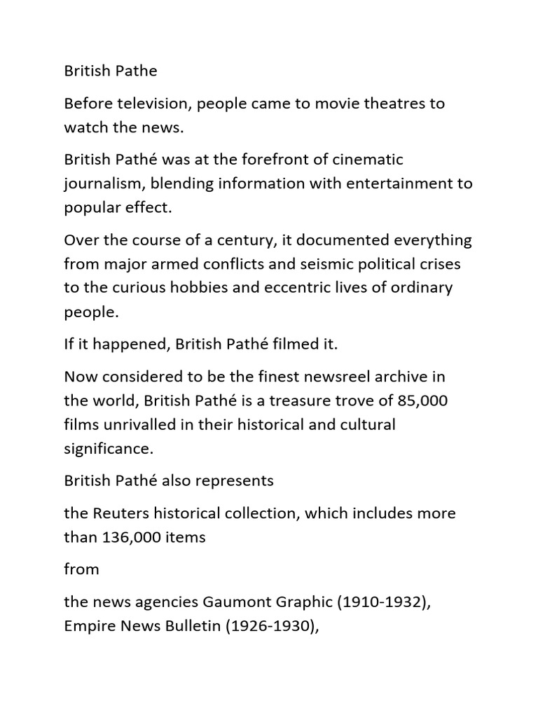 British Pathe | PDF