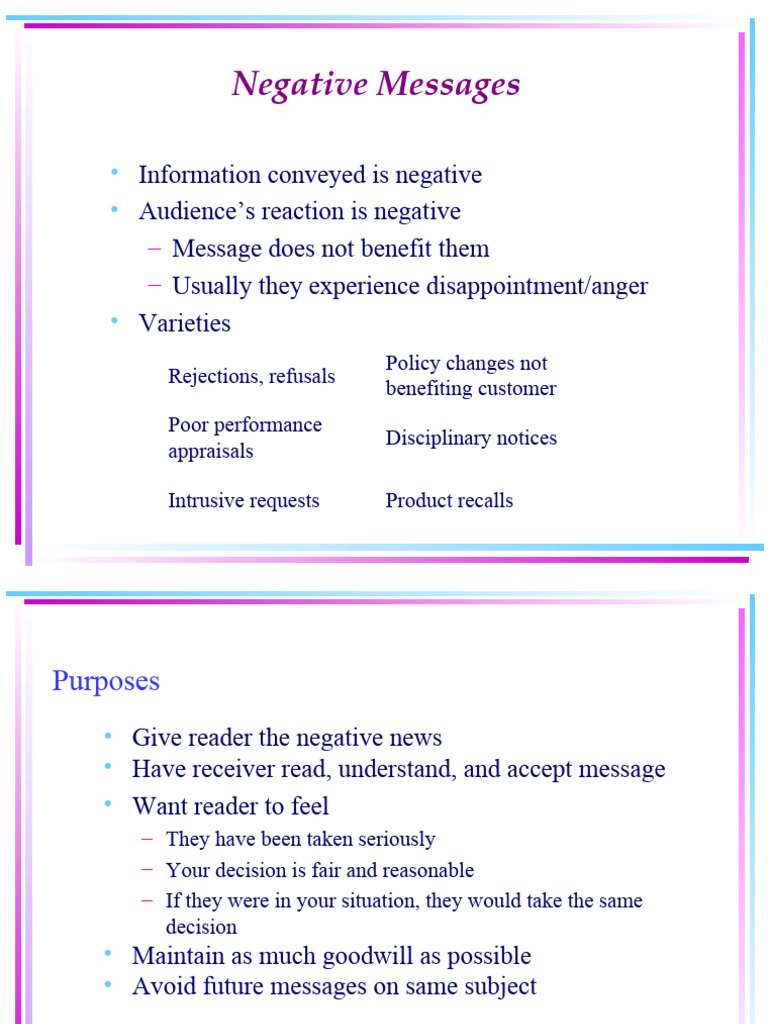 Negative Messages | PDF | Social Psychology | Psychology