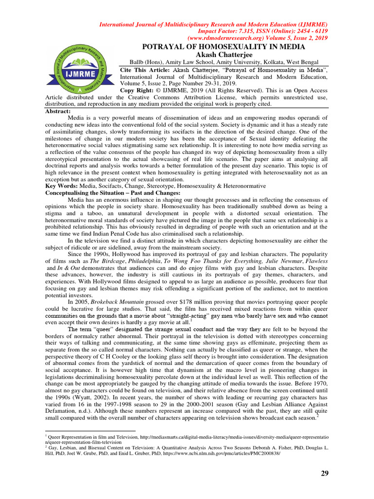 Media's Evolving Portrayal of Homosexuality | PDF | Homosexuality | Lesbian