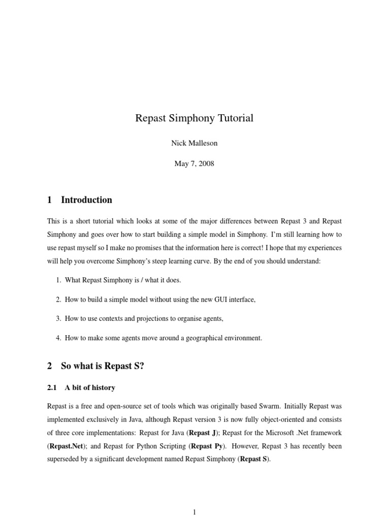 Repast Simphony Tutorial: Nick Malleson May 7, 2008 | PDF | Eclipse ...