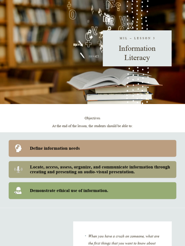 Info Literacy for Students | PDF | Information | Information Literacy