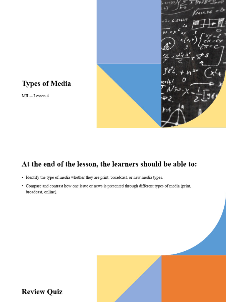 Lesson 4 - Types of Media | PDF | Mass Media | Typography