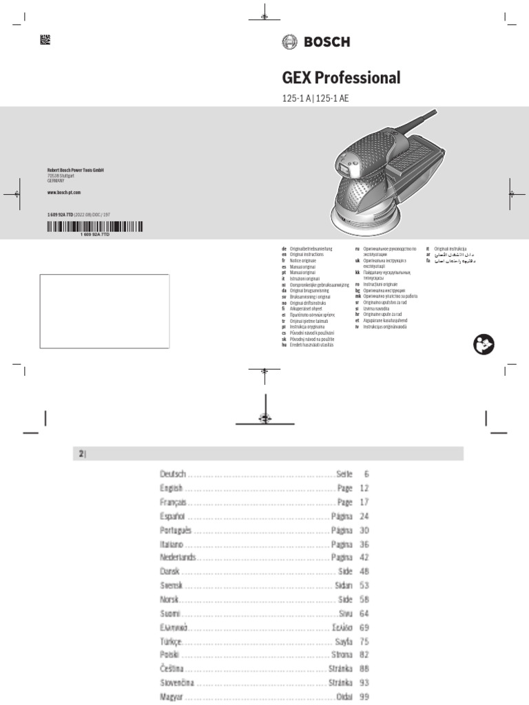 Bosch BKH 005 Bosch GEX-125-1AE MANUAL INSTRUCCIONES | PDF