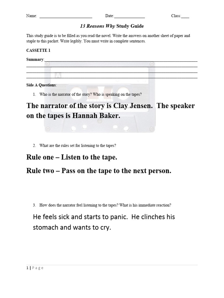 13 Reasons Why Study Guide | PDF