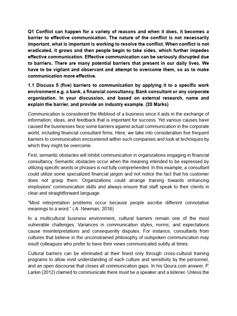 Business Communication Assignment 1 | PDF | Nonverbal Communication ...