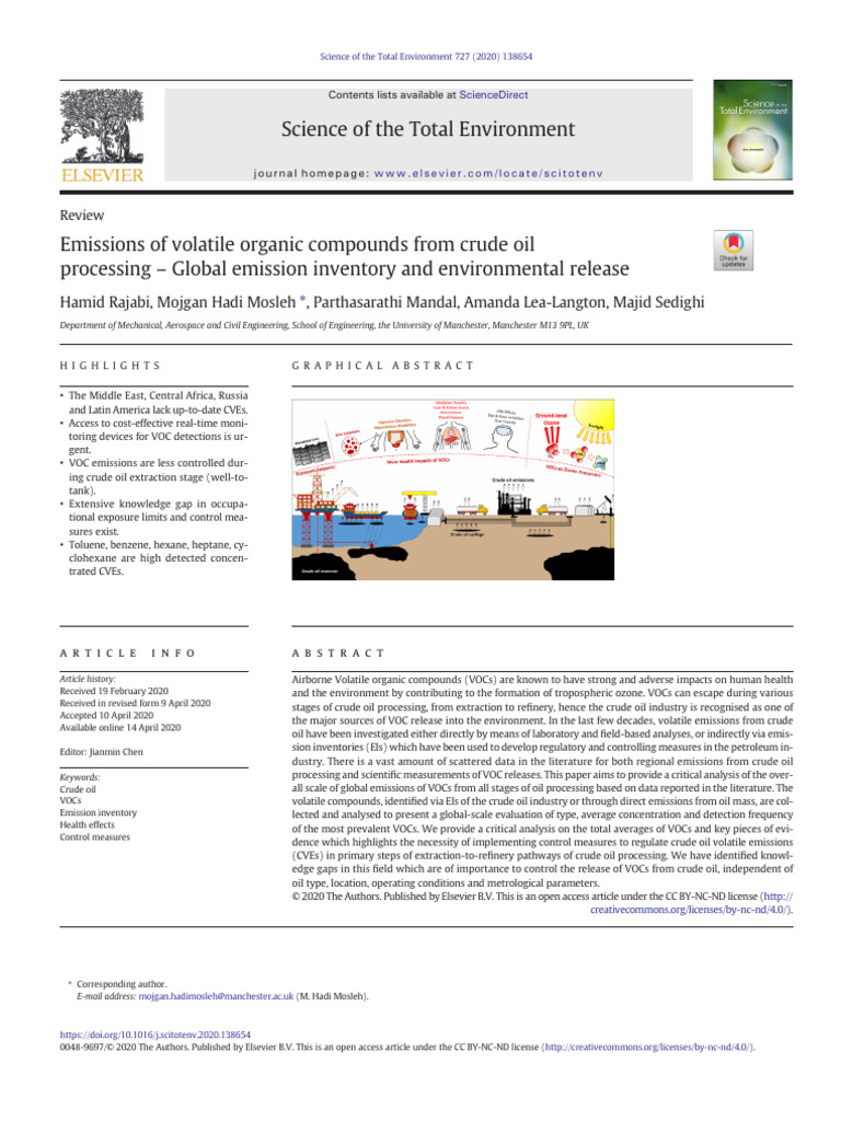 Crude Oil VOC Emissions Analysis | PDF | Volatile Organic Compound ...